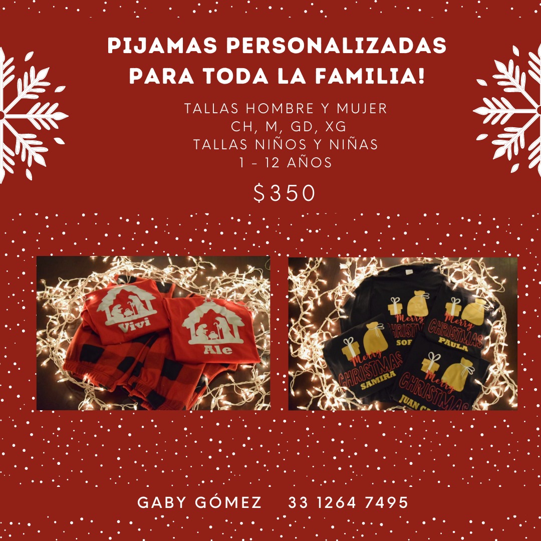 Pijamas navideñas personalizadas precio mayoreo